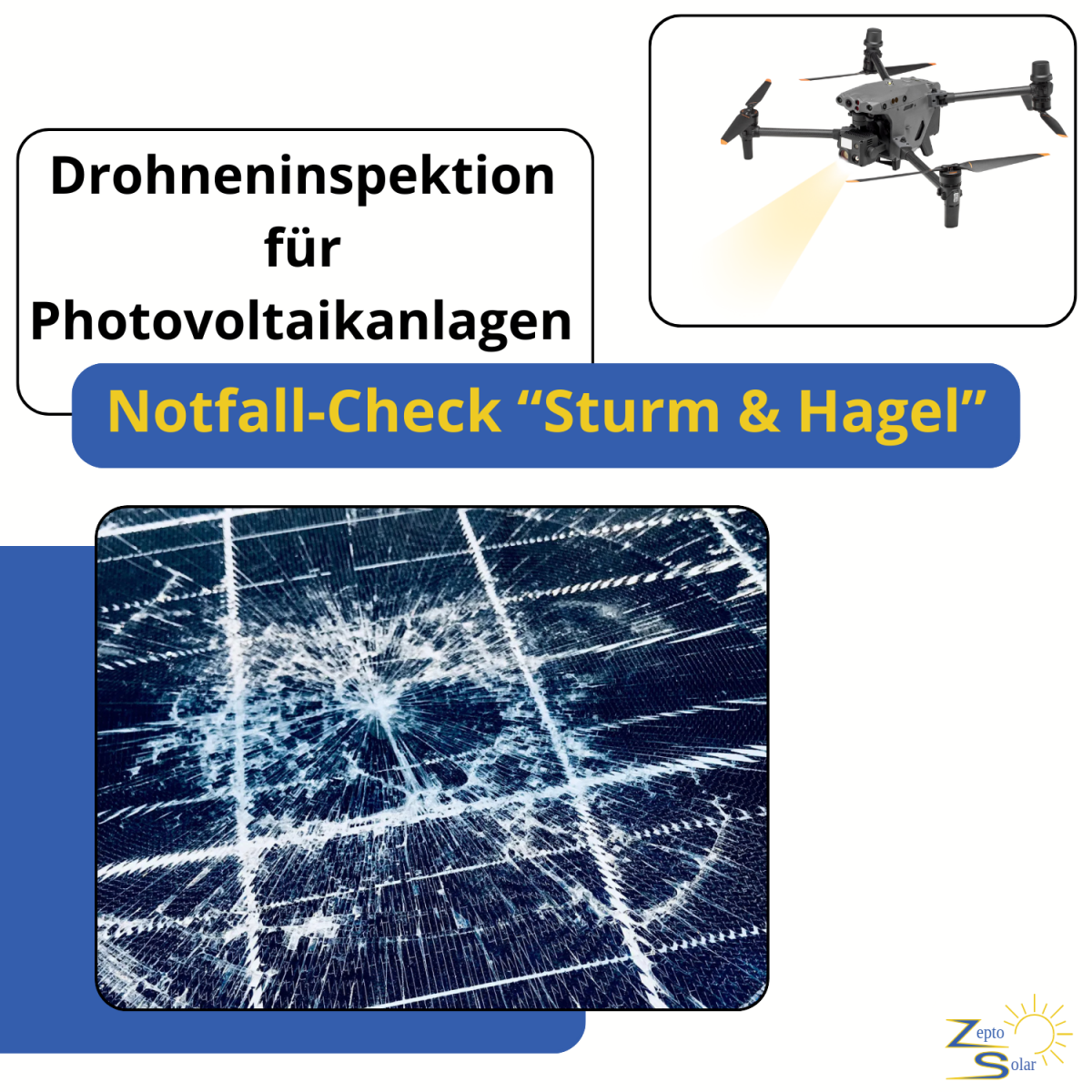 Notfall-Drohnencheck nach Sturmschäden & Hagel – PV-Inspektion